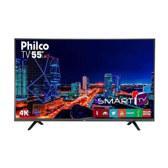 Smart TV LED 55 Polegadas Philco PTV55U21DSWNT 4K Wi-Fi 3 HDMI 2 USB ...