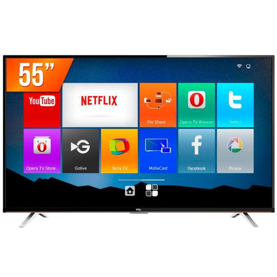 Smart TV LED 55" TCL 4K 3 HDMI 2 USB Wi-Fi Integrado Conversor Digital ...