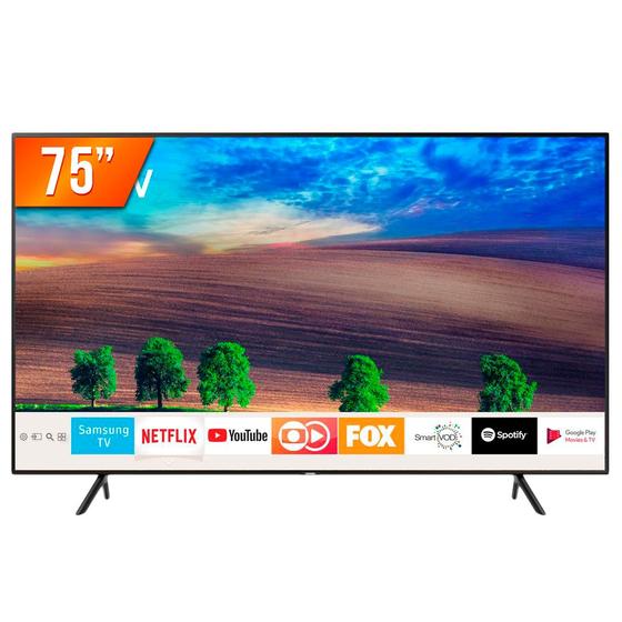 Smart TV LED 75" Ultra HD 4K Samsung RU7100 3 HDMI 2 USB Wi-Fi - TV 4K ...