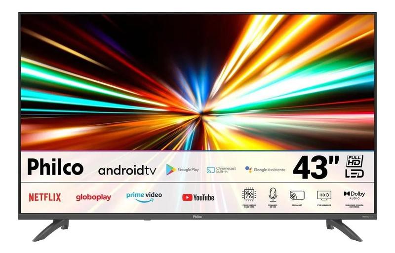 Smart TV Philco 43" Full HD Android, TV Borda Infinita - P43EAA - TV 4K Ultra HD - Magazine Luiza