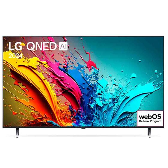 Smart TV QNED 4K LG 65" Polegadas 65QNED85T Processador 8, AI, Painel 120Hz, FreeSync e webOS 24 ...