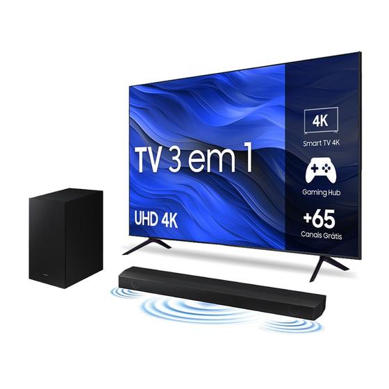 Smart TV Samsung 58" UHD 4K 58CU7700 2023 + Soundbar HW-B550 - Smart TV ...