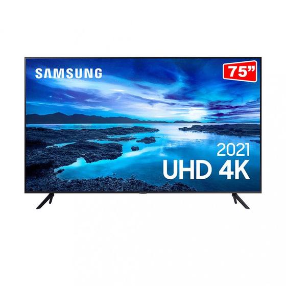 Smart TV Samsung 75 Polegadas UHD 4K 75AU7700 - TV 4K Ultra HD ...