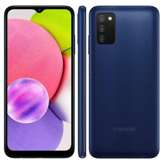 Smartphone Galaxy A03S Azul 64gb 4gb Camera Tripla 13+2+2Mp Tela 6,5 ...