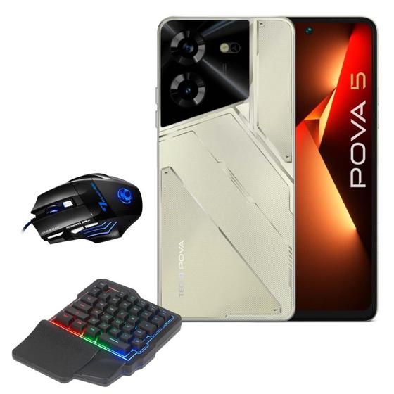 Smartphone Gamer Tecno Pova 5 Dourado Octa core 256gb 8gb Tela 6,78 ...