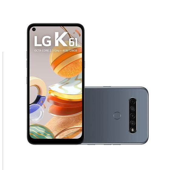 Smartphone LG K61 4G LM-Q630BAW,Octa Core 2.3GHz,Dual Chip,Tela 6,53", Android 9.0 Pie,128GB ...