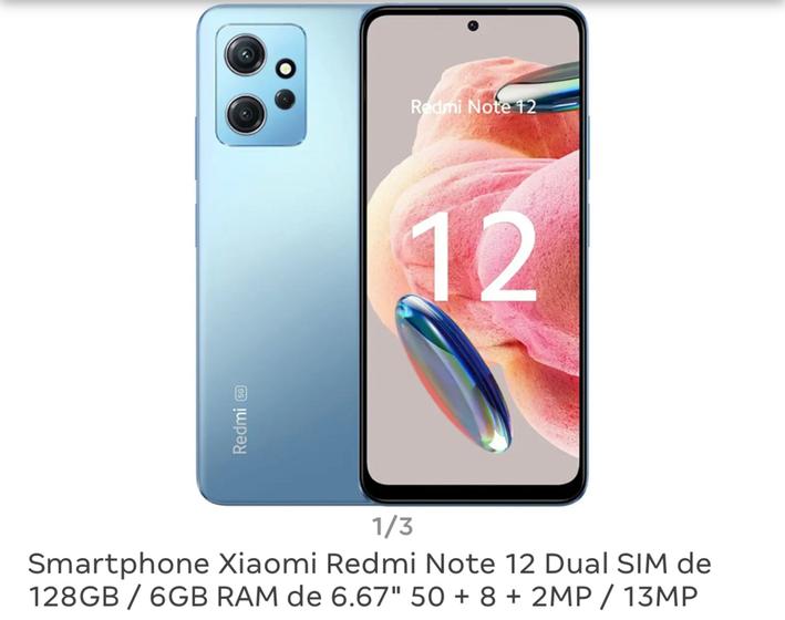 Smartphone Rdmi Note 12 Dual 128gb 6 de ram - Celular - Smartphone ...