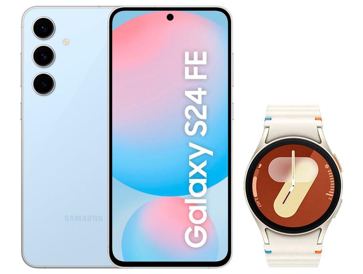 Smartphone Samsung Galaxy S24 FE 256GB Azul - 5G + Smartwatch Watch7 ...
