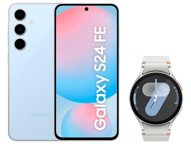 Smartphone Samsung Galaxy S24 FE 256GB Azul - 5G + Smartwatch Watch7 ...