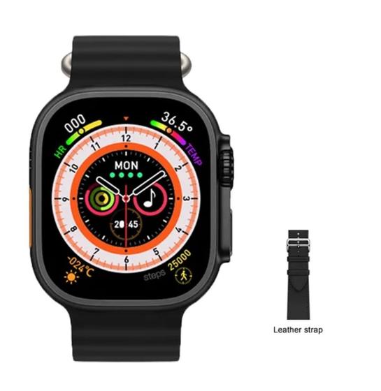 Smartwatch Amax Ultra 49mm Com Nfc Pulseira Couro - Preto - Smartwatch ...