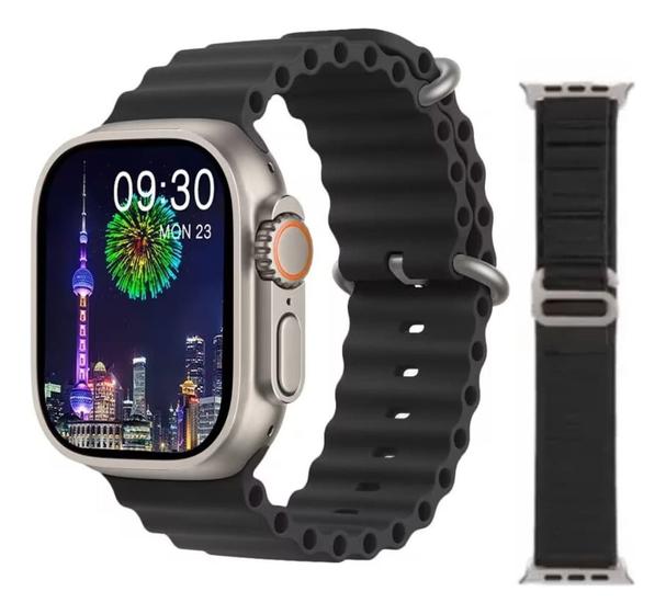 Smartwatch Digital Relógio Inteligente Hw9 Ultra 9 Max Preto Gps Nfc ...