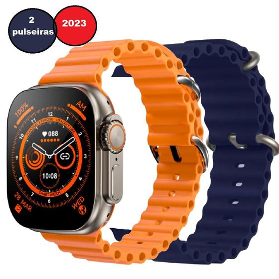 Smartwatch Feminino Masculino Ultra Serie 8 Mini 41mm - 2 Pulseiras ...