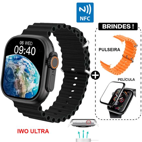 Smartwatch IWO Ultra W68 Series 8 Nfc + pelicula + pulseira Lançamento ...