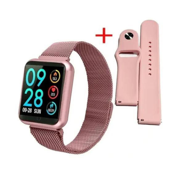 Smartwatch Relógio Inteligente Fitness Aço P80 Tfit Pulseira Silicone e ...