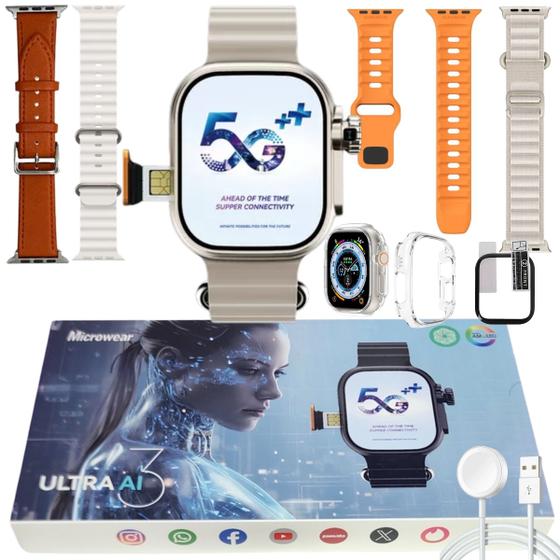 Smartwatch Ultra 3 Ai Chip 5g Câmera Wifi 16gb Relogio Inteligente ...