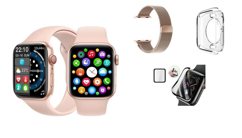 Smartwatch W37 Pro Watch 7 Rosa Relógio Inteligente Monitor De ...