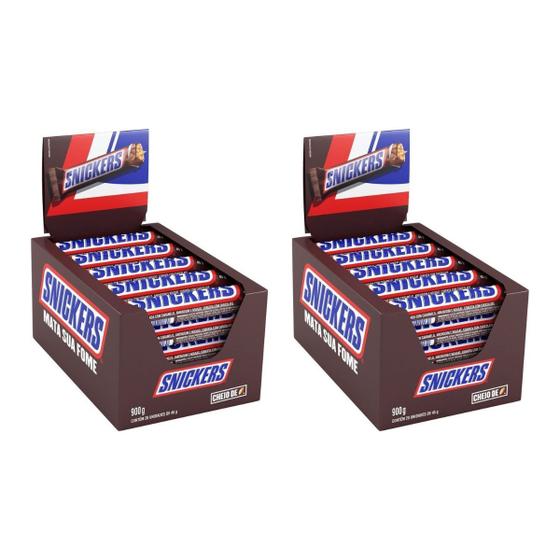 Snickers Original Caixa com 20 Unidades de 45g Sabor Chocolate - Mars ...
