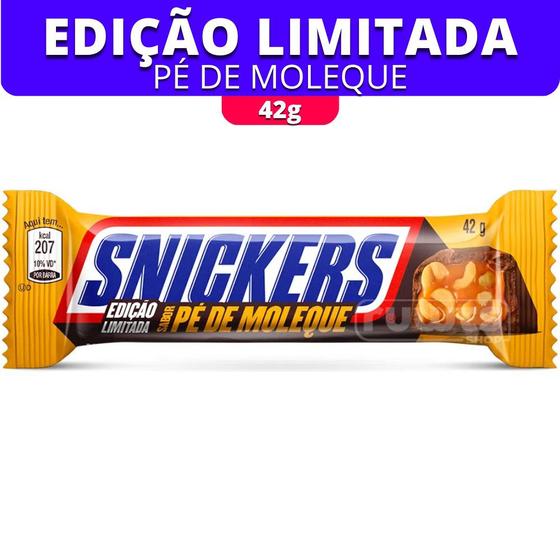 Snickers Sabor Pé de Moleque Edição Limitada - 42g - Chocolate / Barra ...