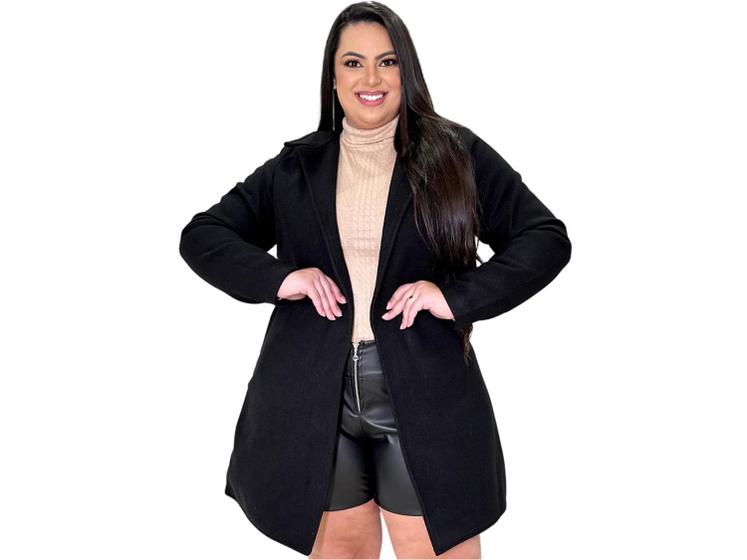 Sobretudo Plus Size Lã Batida Feminino Casaco Parka G1 G2 - Lia Benta ...
