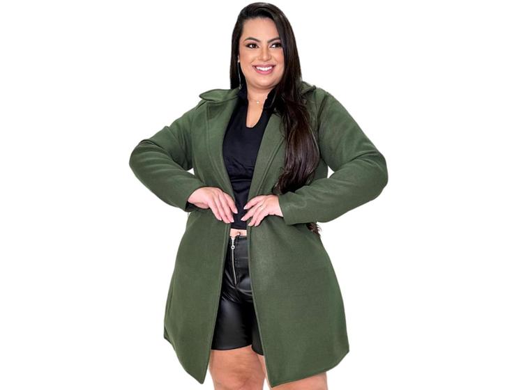 Sobretudo Plus Size Lã Batida Feminino Casaco Parka G1 G2 - Lia Benta ...