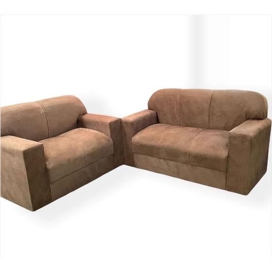 Sofá 2 e 3 Lugares Milly Tecido Suede - Veneza estofados - Conjunto de Sofás - Magazine Luiza