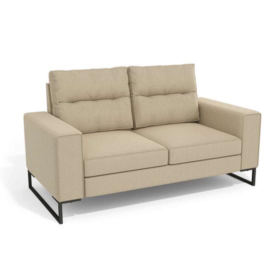 Sofá 2 Lugares Divine Linho Bege - Kappesberg - Sofás - Magazine Luiza