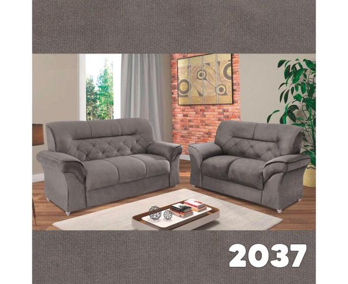 Sofá 2x3 Lugares Caeté - Lufer Estofados - 2022/CINZA - 08 - LUFER ESTOFADOS - Conjunto de Sofás ...