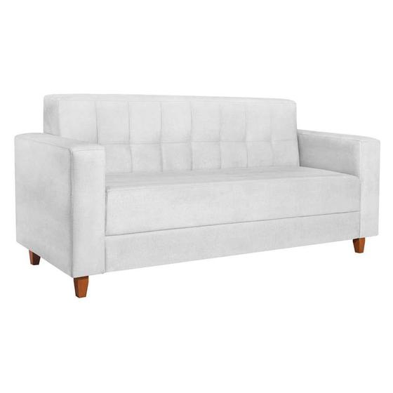 Sofá 3 Lugares Mônaco Suede Branco - Maranata Móveis - Sofás - Magazine ...