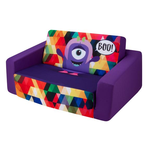 sofa cama infantil monsters cor roxo - cortex - Sofá-Cama - Magazine Luiza