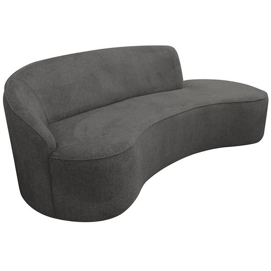 Sofá Curvo 02 Lugares 150cm Eron Braço Direito Poliéster Cinza Escuro ...