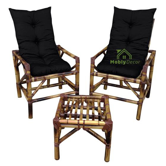 Sofa De Bambu Com Mesinha De Centro 2 Uni Bambu - BUARQUE CONFORT ...