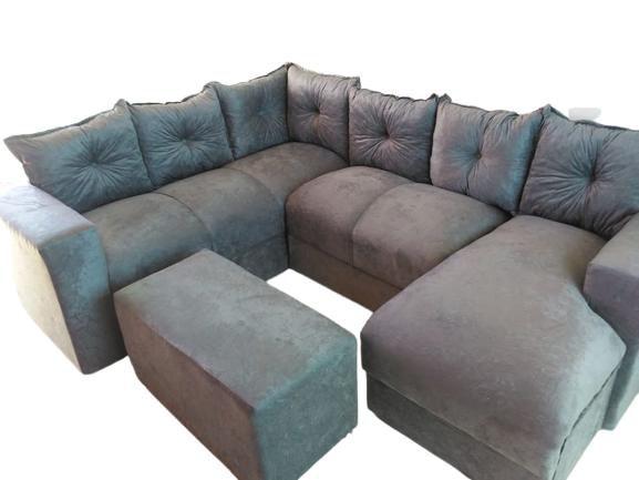 Sofá de Canto com Chaise + Puff - AUSTRIA - Sofá de Canto - Magazine Luiza