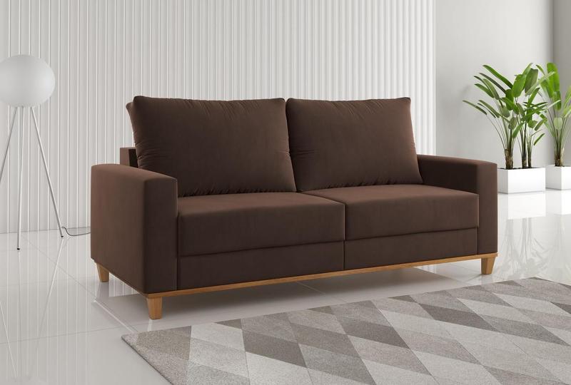 Sofá Felicia 2 Lugares com Almofadas Soltas Tecido Linho 180cm Viero ...