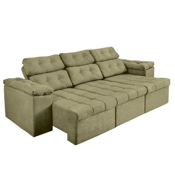 Sofá Itália 225 cm Retrátil e Reclinável Suede Castor - Sofá na Web ...