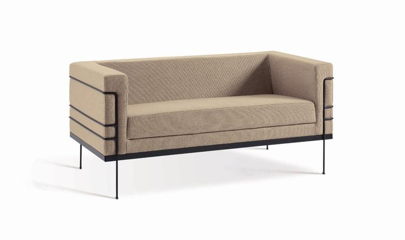 Sofá Le Corbusier 2 Lugares Linho e Veludo Várias Cores - DAF Mobiliário - Sofá 2 Lugares ...