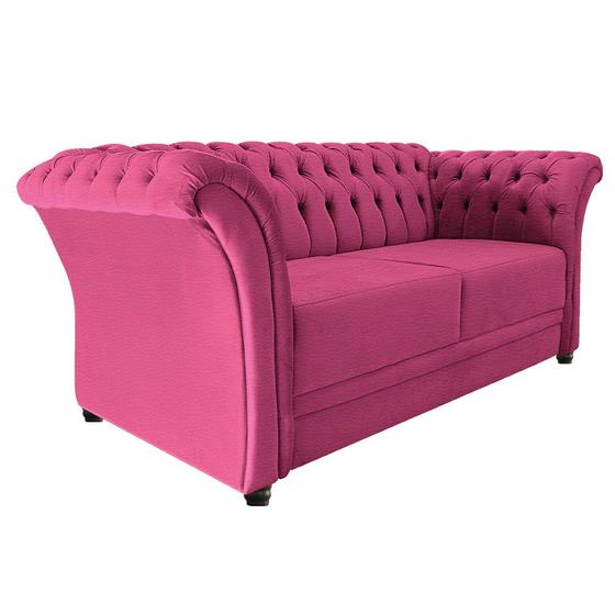 Sofá Recamier Decorativa Chesterfield Sofia Sintético Pink Capitonê ...