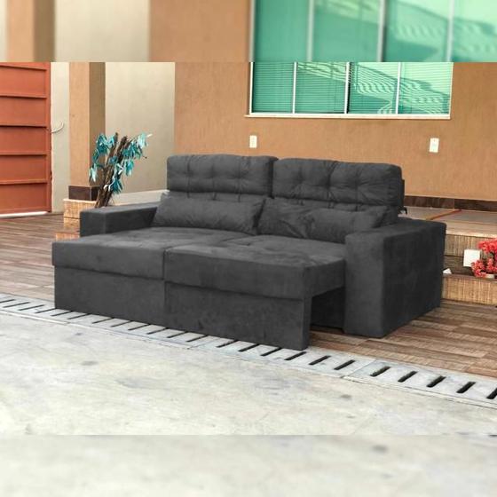 Sofá retrátil Luxo com encosto reclinável e almofadas - Lima Estofados - Sofás - Magazine Luiza