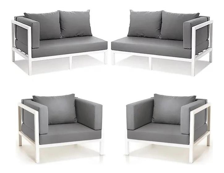 Sofás Modular Para Área Externa Em Fibra Sintética 6 Lugares - Sarah ...