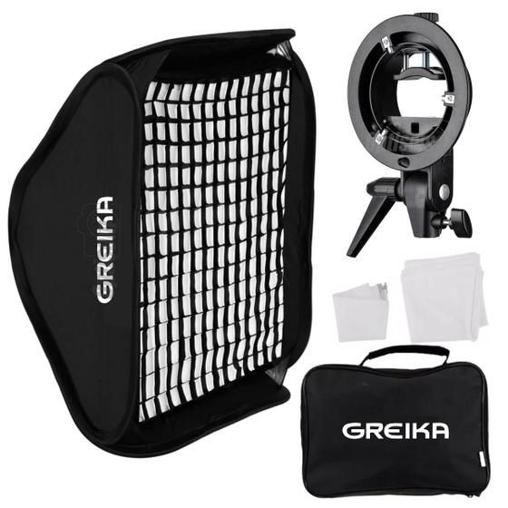 Softbox Com Grid 60x60 Cm Greika Para Flash Speedlight Canon Nikon Sony ...
