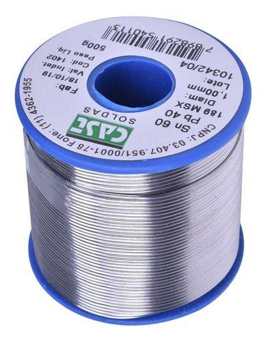 Solda Estanho 1,0mm 60x40 Cast C/ Fluxo Ra (t2) - Rolo 500g - Peças ...
