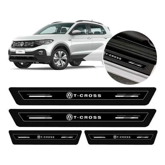 Soleira de Porta T-Cross Preto Platinum 8 Peças - EmblemaTech - Soleira ...