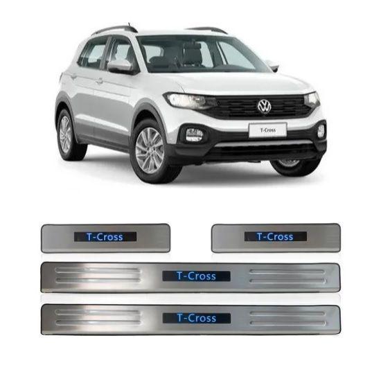 Soleira Porta Led T-Cross 2019 a 2021 Aço Inox Escovado e Plástico ...