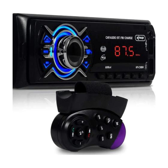 Som Radio Automotivo Knup Kp-c29bh Usb Bluetooth Controle - Som Automotivo - Magazine Luiza