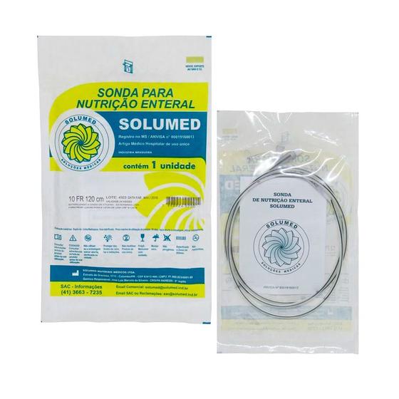 Sonda nutrição enteral poliuretano 8FR 100cm - Solumed - Sonda ...