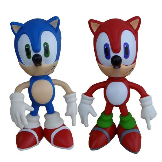 Sonic e Sonic Vermelho Collection - 2 Bonecos Grandes - Super Size ...