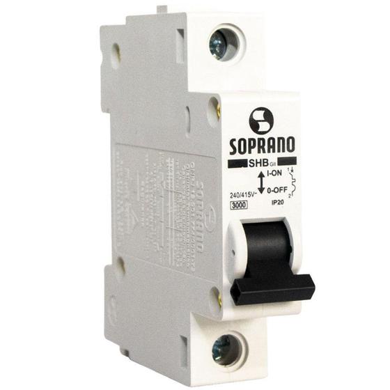 Soprano Disjuntor Din Monofásico Curva-c 20a 3ka Shb1-c020a - Disjuntor Din - Magazine Luiza