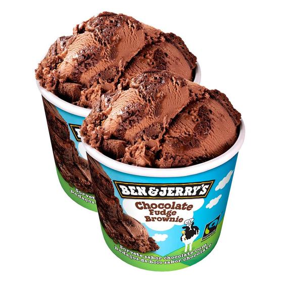 Sorvete Ben & Jerry's Chocolate Fudge Brownie 458ml Kit com duas unidades - Ben & Jerrys ...