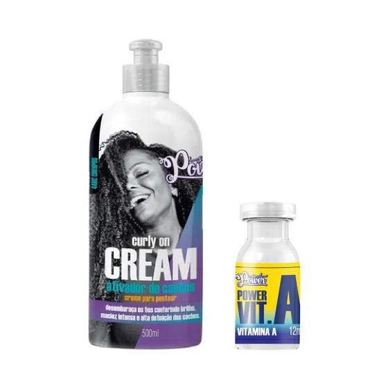 Soul Power Ativador Cachos Curly On Cream 500Ml+Vit. A 12Ml - Ativador ...