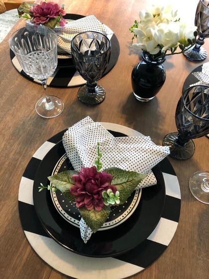 Sousplats Mix Listra Bolinha + Guardanapos + Porta Guardanapos. - Sack ...