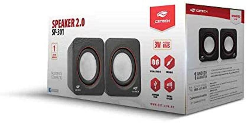 Speaker C3Tech SP-301 Preto - Caixas de Som - Magazine Luiza